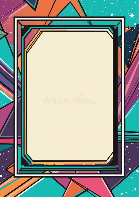 Geometric Prism Shape Frame 80s Retro Nostalgic Stock Illustration ...