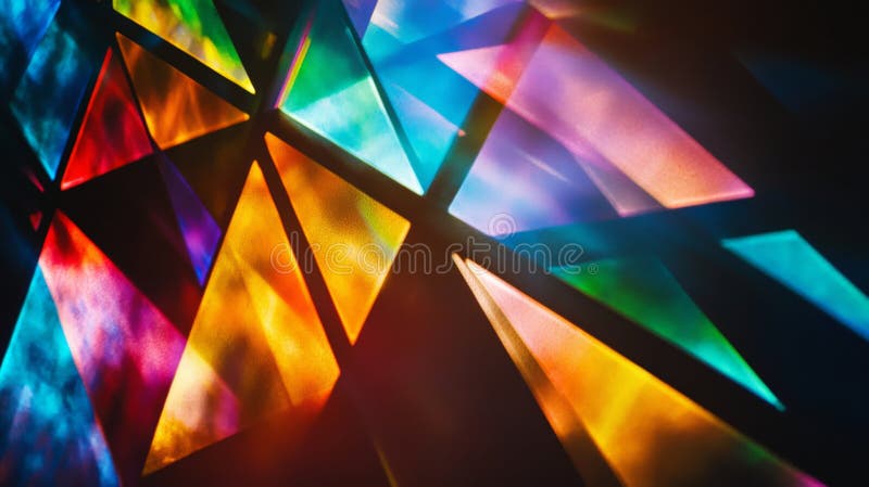 Geometric Prisms Cast Intense Beams of Rainbow Colors, Creating ...