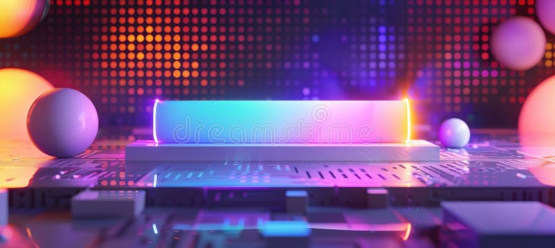 Geometric Progress Bar with Abstract Patterns on a Digital High-Tech ...