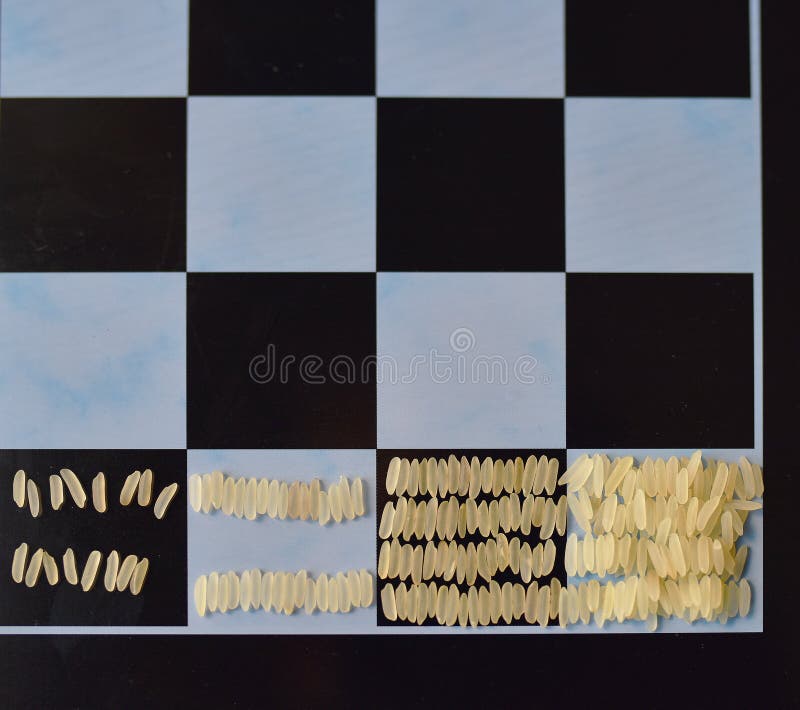 A Geometric Progression of Rice on a Chess Board Stock Image - Image of ...