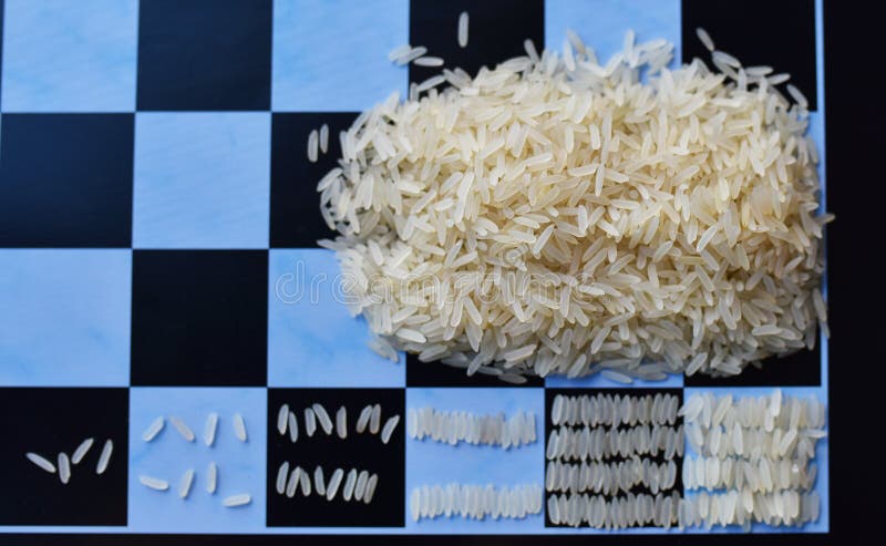 A Geometric Progression of Rice on a Chess Board Stock Image - Image of ...