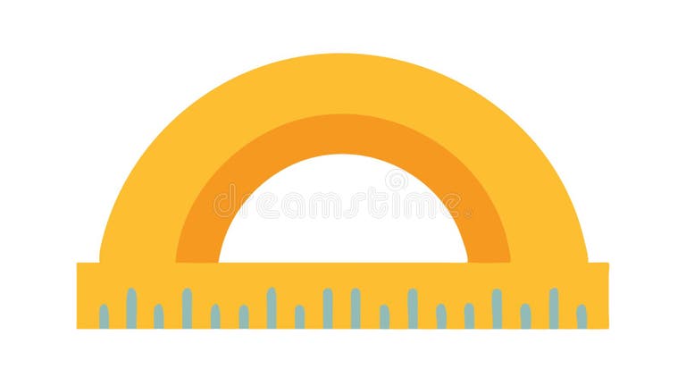 Geometric Protractor Tool Icon, Math and Engineering, Vector Design ...