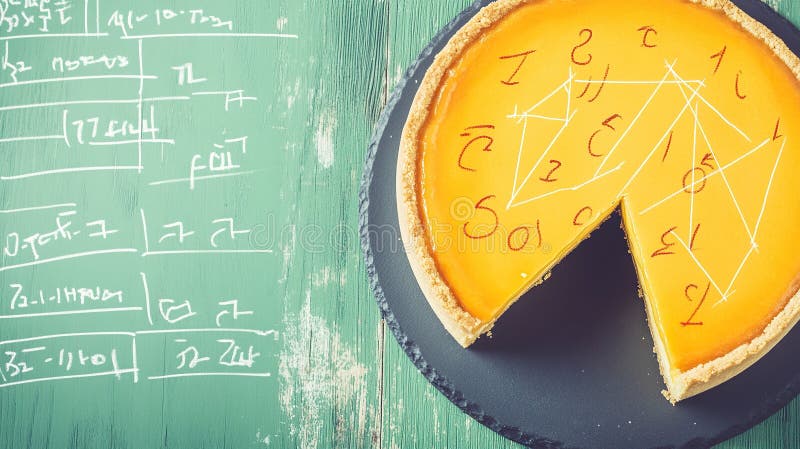 Geometric Pumpkin Pie Slice on Table with Math Stock Photo - Image of ...