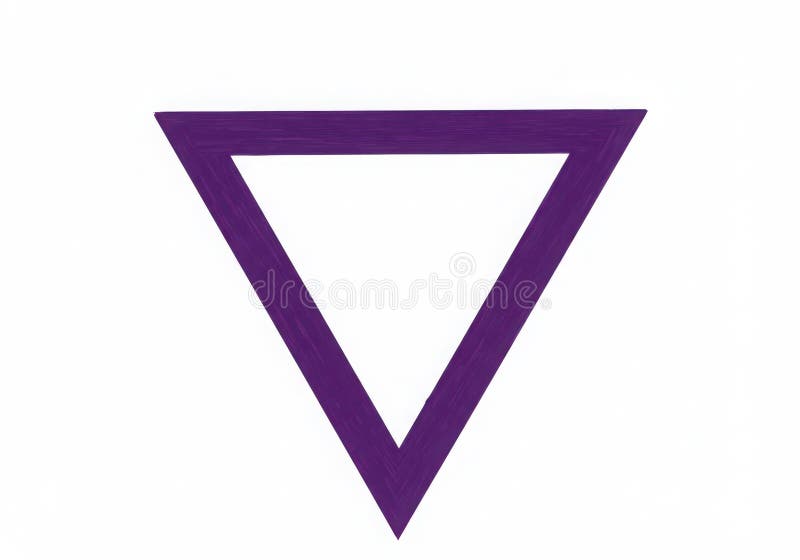 Geometric Purple Triangle Symbol on White Background Stock Illustration ...