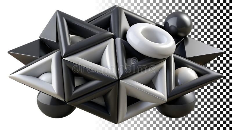 Geometric Puzzle Pieces, Abstract Shape, Complex Design, Modern Art Png ...