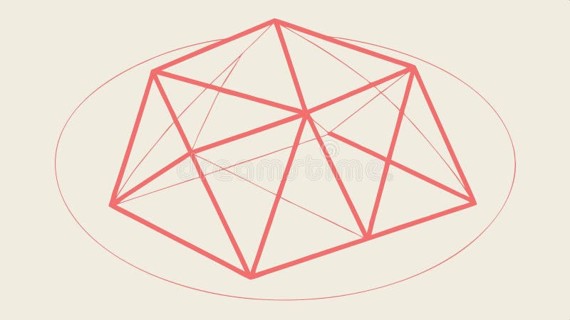 Pyramid Design Construction Front View Line Drawing Stock Vector ...