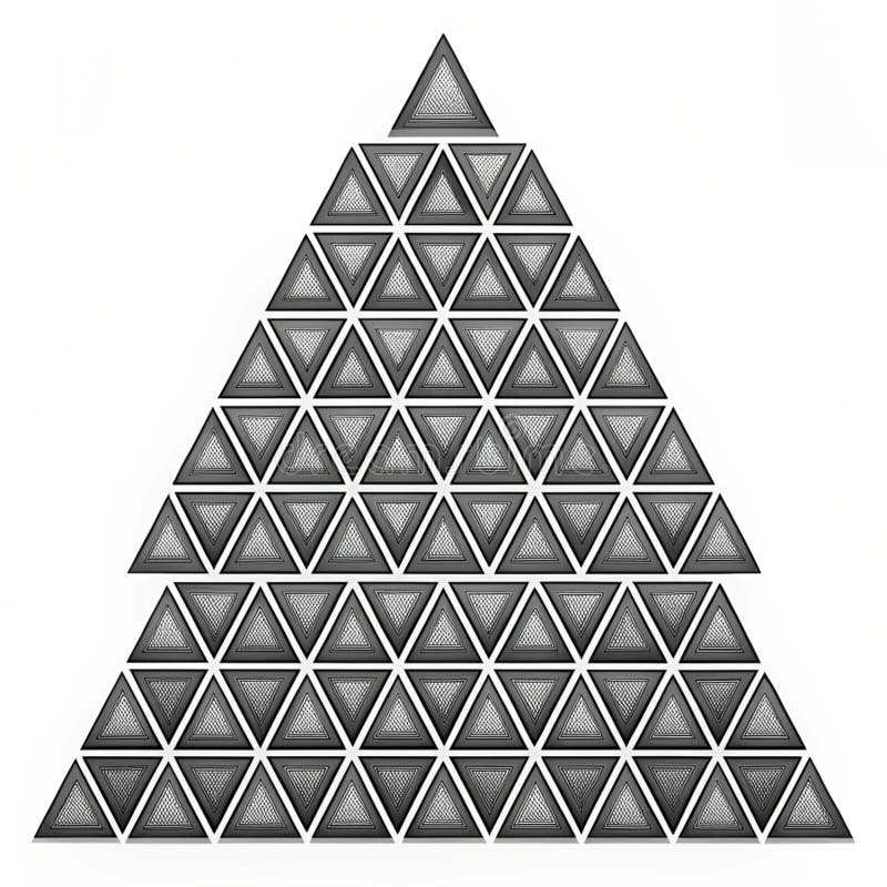 Pyramid Design Construction Front View Line Drawing Stock Vector ...