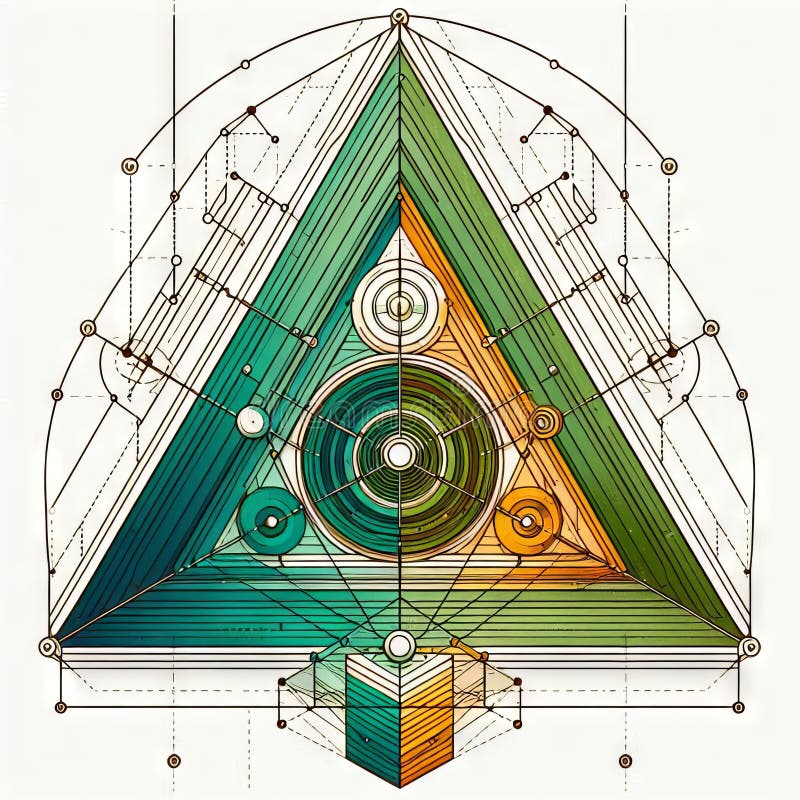 Geometric Pyramid Design stock illustration. Illustration of clean ...