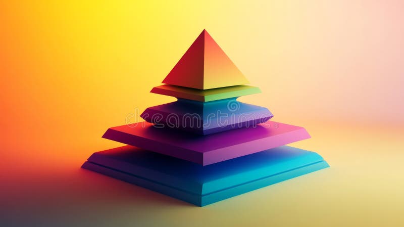 Geometric Pyramid with Gradient Colors on a Soft Background Stock ...