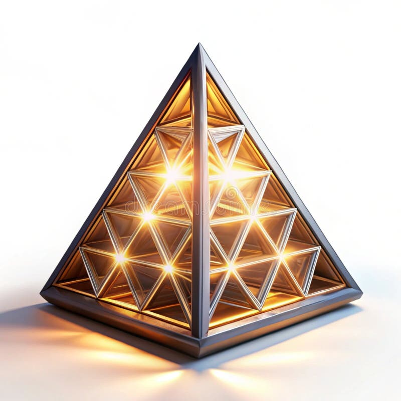 Geometric Pyramid with Illuminated Base Stock Illustration ...