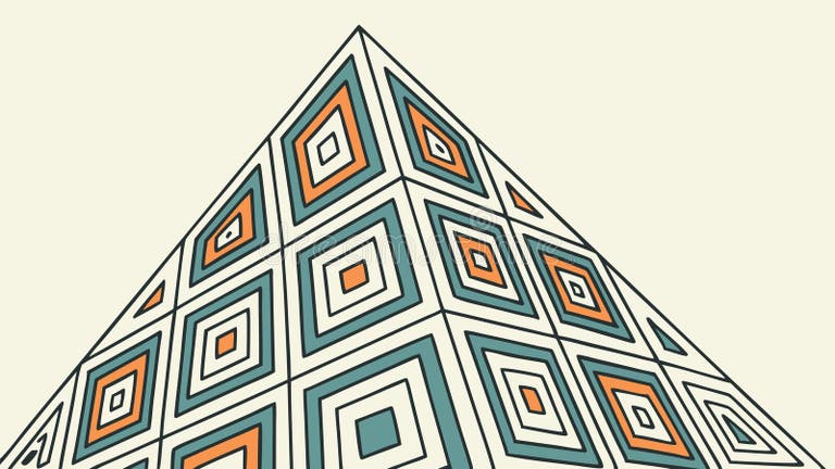 Geometric Pyramid: Layered Patterns and Solid Structure. Vector Design ...