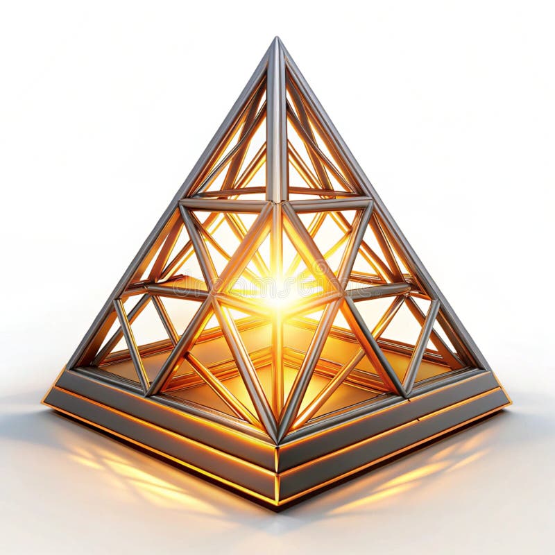 Geometric Pyramid with Illuminated Base Stock Illustration ...
