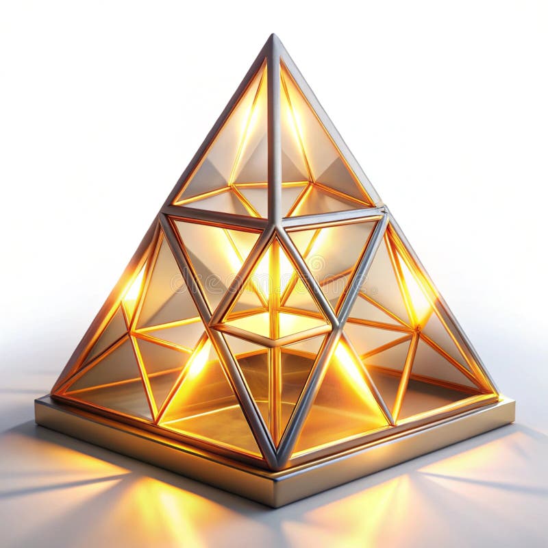 Geometric Pyramid with Illuminated Base Stock Illustration ...