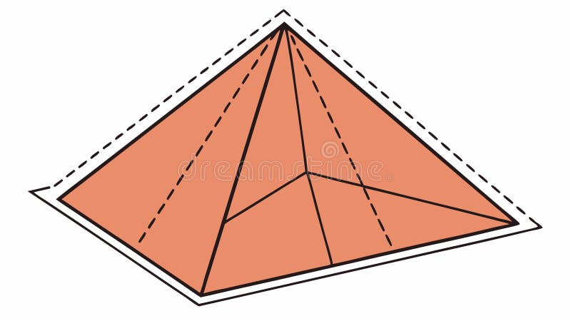 Geometric Pyramid Outline Vector Illustration, Architectural Shape ...