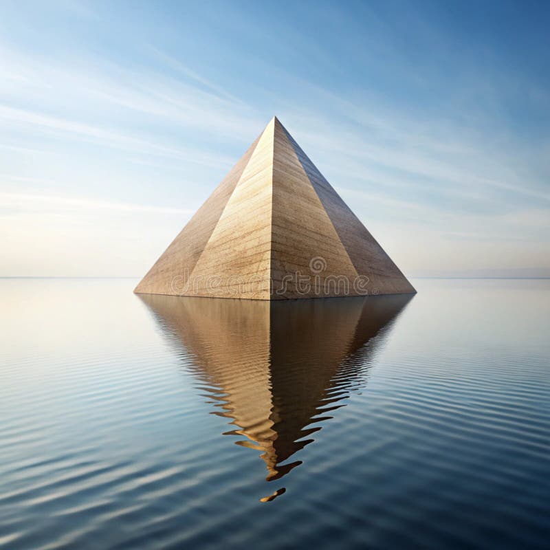 Geometric Pyramid with Sky Reflection Stock Illustration - Illustration ...