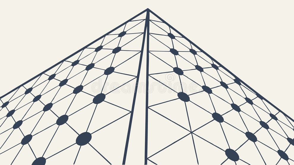 Geometric Pyramid Structure with Grid, Vector Design Generative AI ...