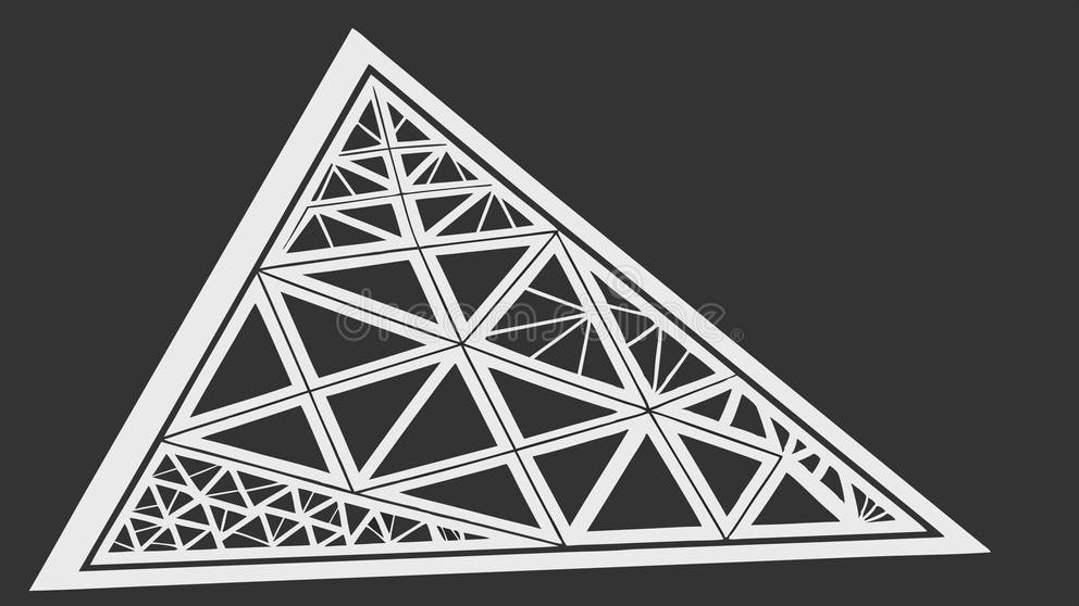 Geometric Pyramid Structure with Intricate Internal Patterns Vector ...