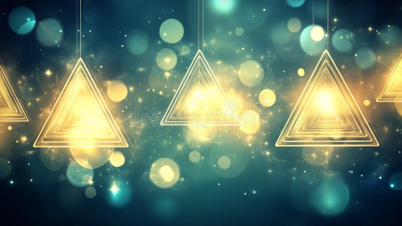 Geometric Pyramids with Abstract Shapes are in Motion, Set Against a ...