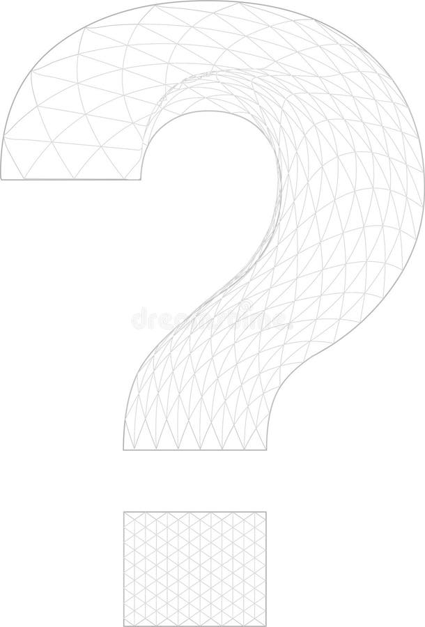 Geometric Question Mark Design with Triangular Mesh. Ideal for Creative ...