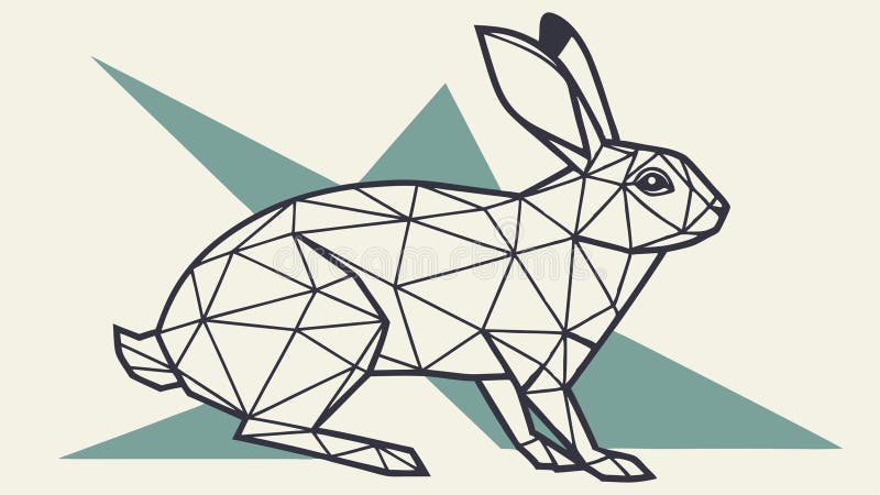 Geometric Rabbit Animal Illustration, Vector Design Generative AI Stock ...