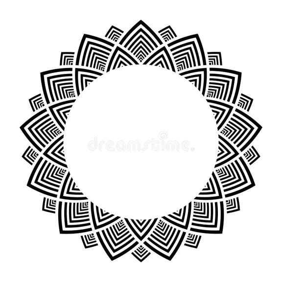 Geometric Radial Circle Pattern for Decorative Round Frame Stock Vector ...