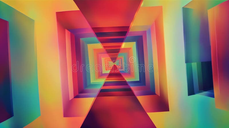 Geometric Rainbow Tunnel stock video. Video of colorful - 303460917