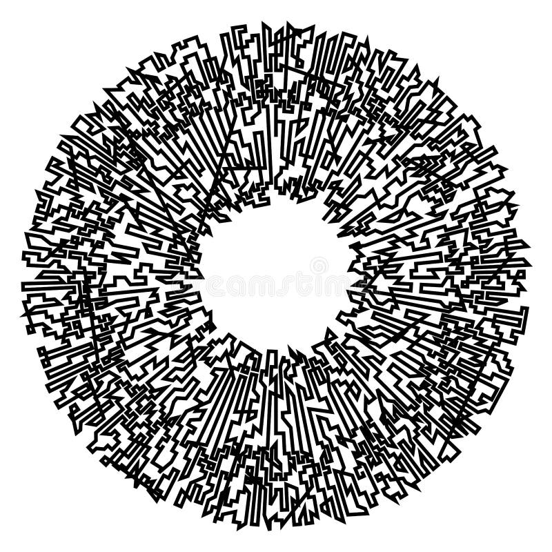 Geometric, Random Circular Element. Abstract Angular Circle Shape Stock ...