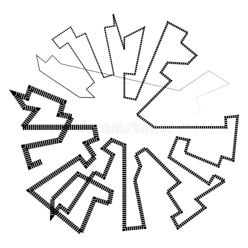 Geometric, Random Circular Element. Abstract Angular Circle Shape Stock ...