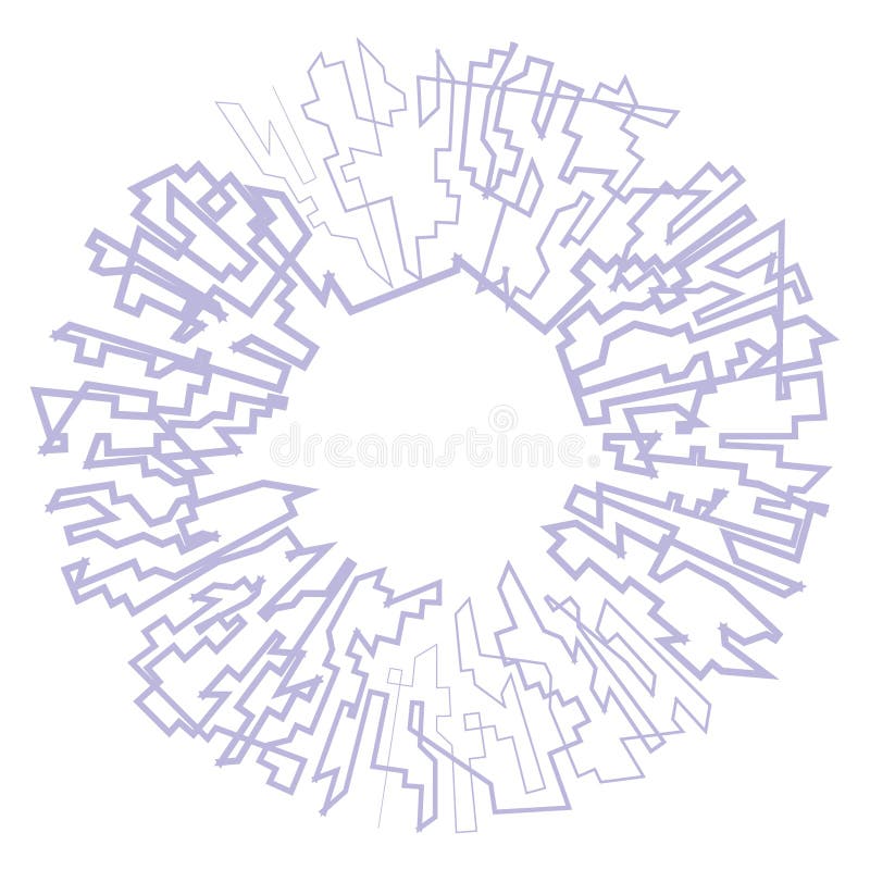 Geometric, Random Circular Element. Abstract Angular Circle Shape Stock ...