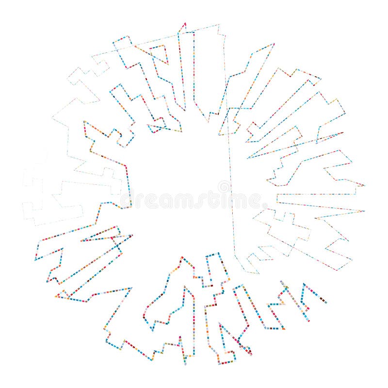 Geometric, Random Circular Element. Abstract Angular Circle Shape Stock ...