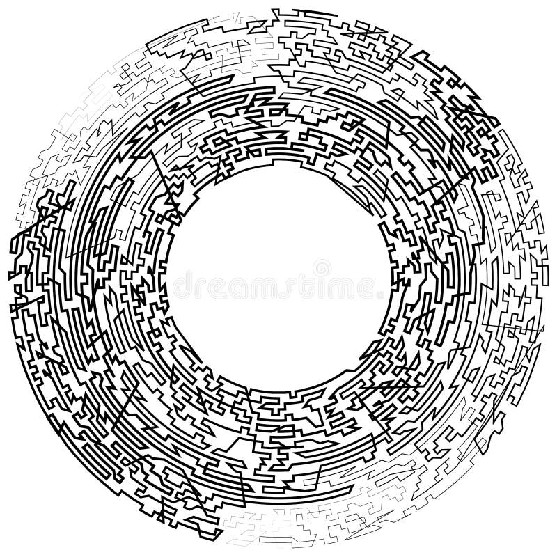Geometric, Random Circular Element. Abstract Angular Circle Shape Stock ...