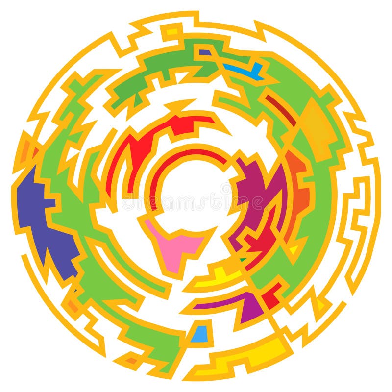 Geometric, Random Circular Element. Abstract Angular Circle Shape Stock ...