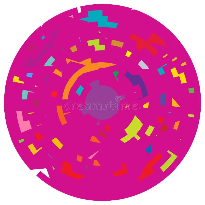 Geometric, Random Circular Element. Abstract Angular Circle Shape Stock ...