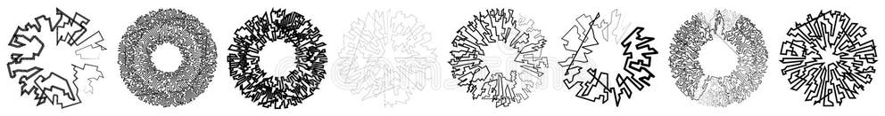 Geometric, Random Circular Element. Abstract Angular Circle Shape Stock ...