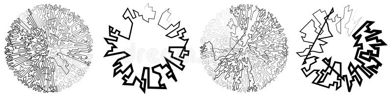 Geometric, Random Circular Element. Abstract Angular Circle Shape Stock ...