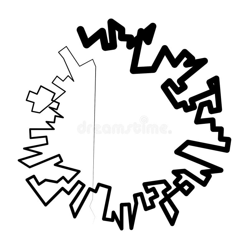 Geometric, Random Circular Element. Abstract Angular Circle Shape Stock ...