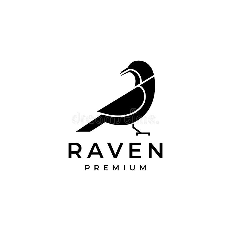 Geometric Raven Logo Design Minimalist Stock Vector - Illustration of ...