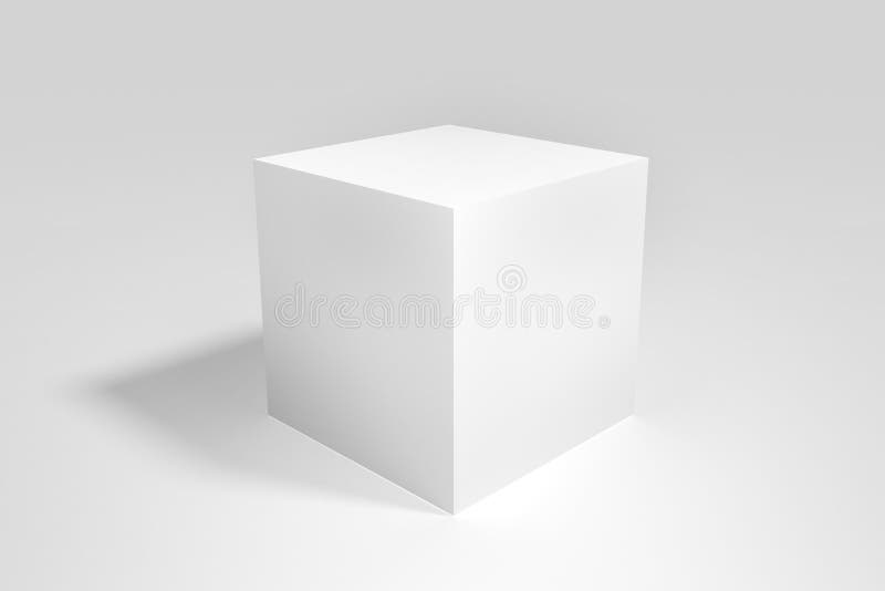 Geometric Real Plastic Cube on White Background. 3d Illustration Stock ...