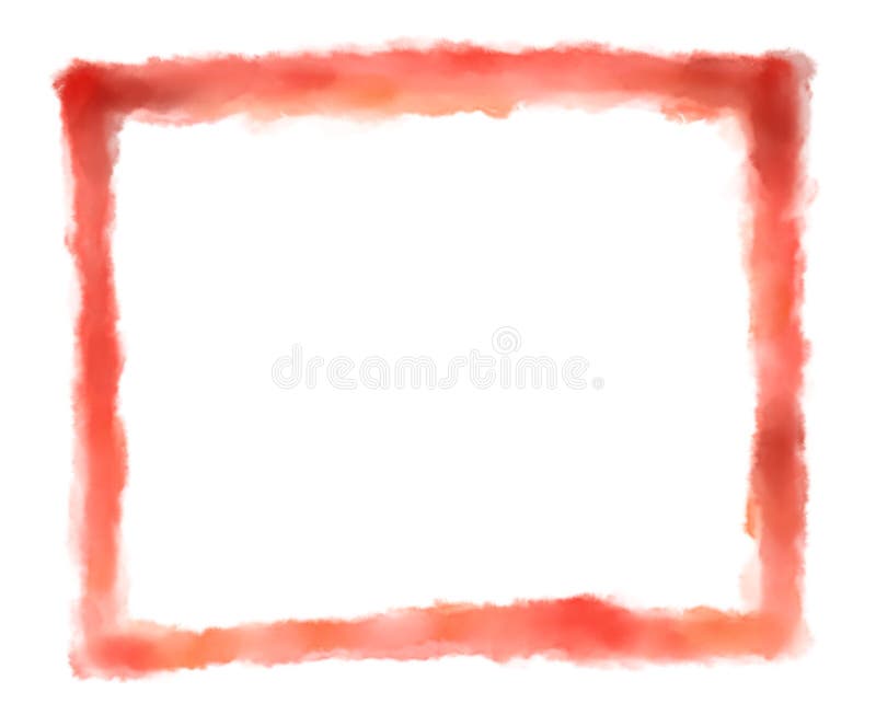 Geometric Rectangle Shape Hand Drawin in Watercolor Brush Line ...