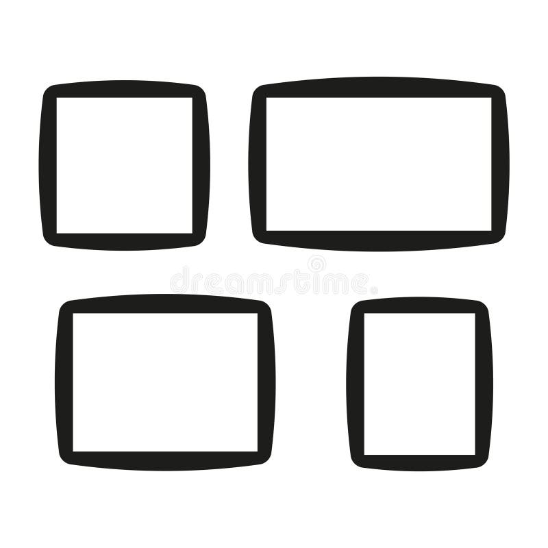 Geometric Rectangle Shapes. Abstract Black Forms. Vector Minimal Elements. Bold Simple Design ...