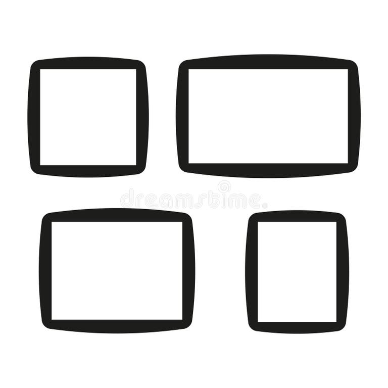 Geometric Rectangle Shapes. Abstract Black Forms. Vector Minimal ...