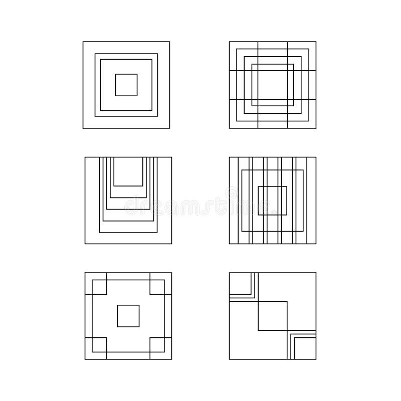 Geometric Rectangle or Square Outline Logo Mark Stock Vector ...