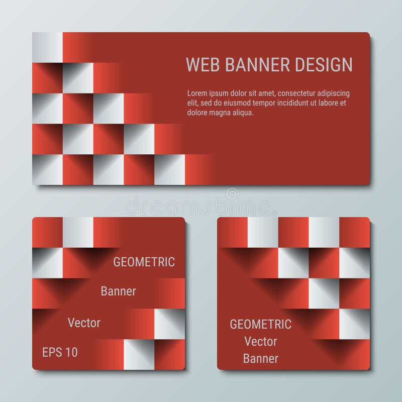 Geometric Rectangular and Square Banners with the 3D Effect for ...