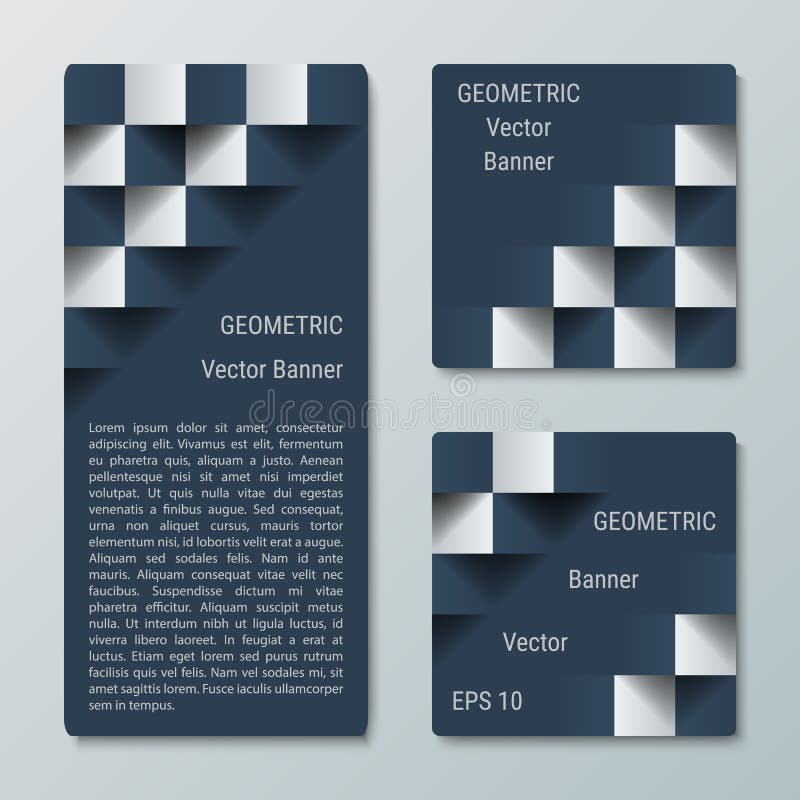 Geometric Rectangular and Square Vertical Banners with the 3D Effect ...