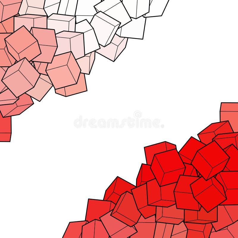 Geometric Red Background. Cubes. Template, Layout. Eps 10 Stock ...
