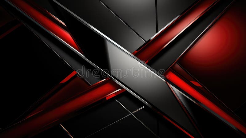 Geometric Red Black Silver Background Stock Illustration - Illustration ...