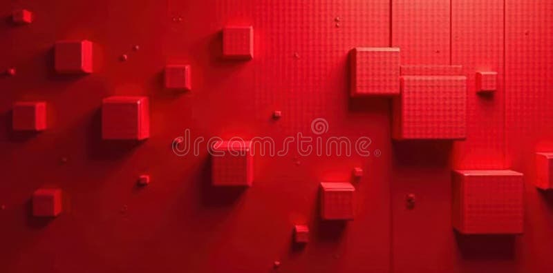 Geometric Red Blocks, Sharp Angles, Intense Color, Crimson, Screen ...