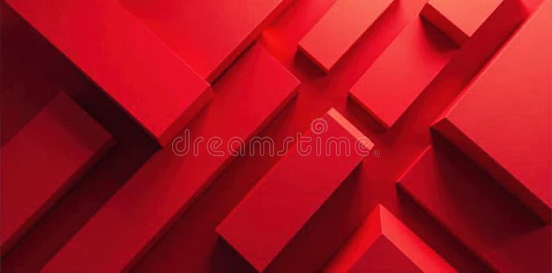Geometric Red Blocks, Sharp Angles, Intense Color, Blocks, Minimal ...
