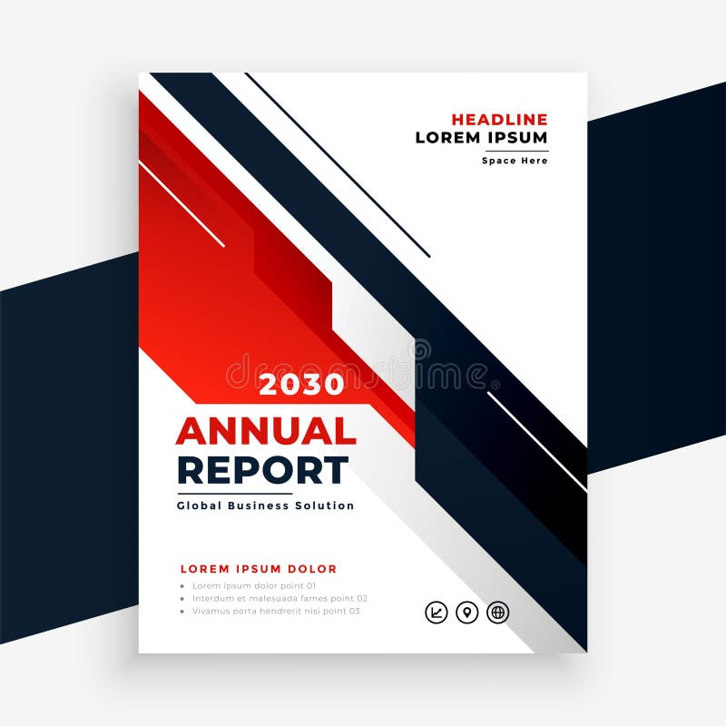 Geometric Red Business Annual Report Flyer Template Design Stock Vector ...