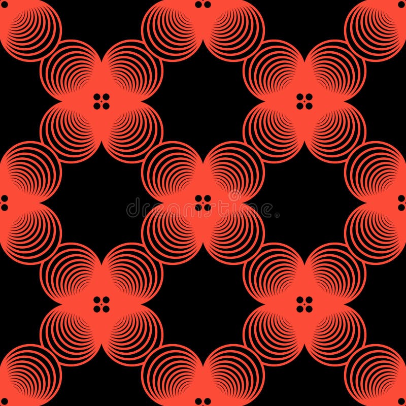 Geometric Red Circle Abstract Rings Cross Shape Texture Seamless ...